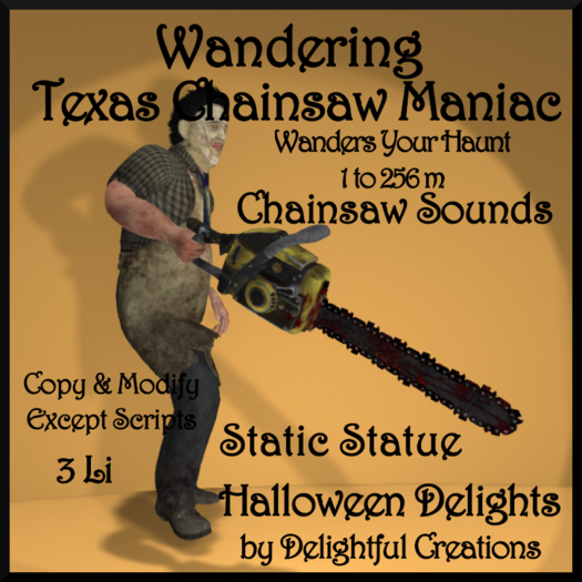 Second Life Marketplace - Wandering Leatherface Chainsaw Maniac with ... Second Life Marketplace - Wandering Leatherface Chainsaw Maniac with ...